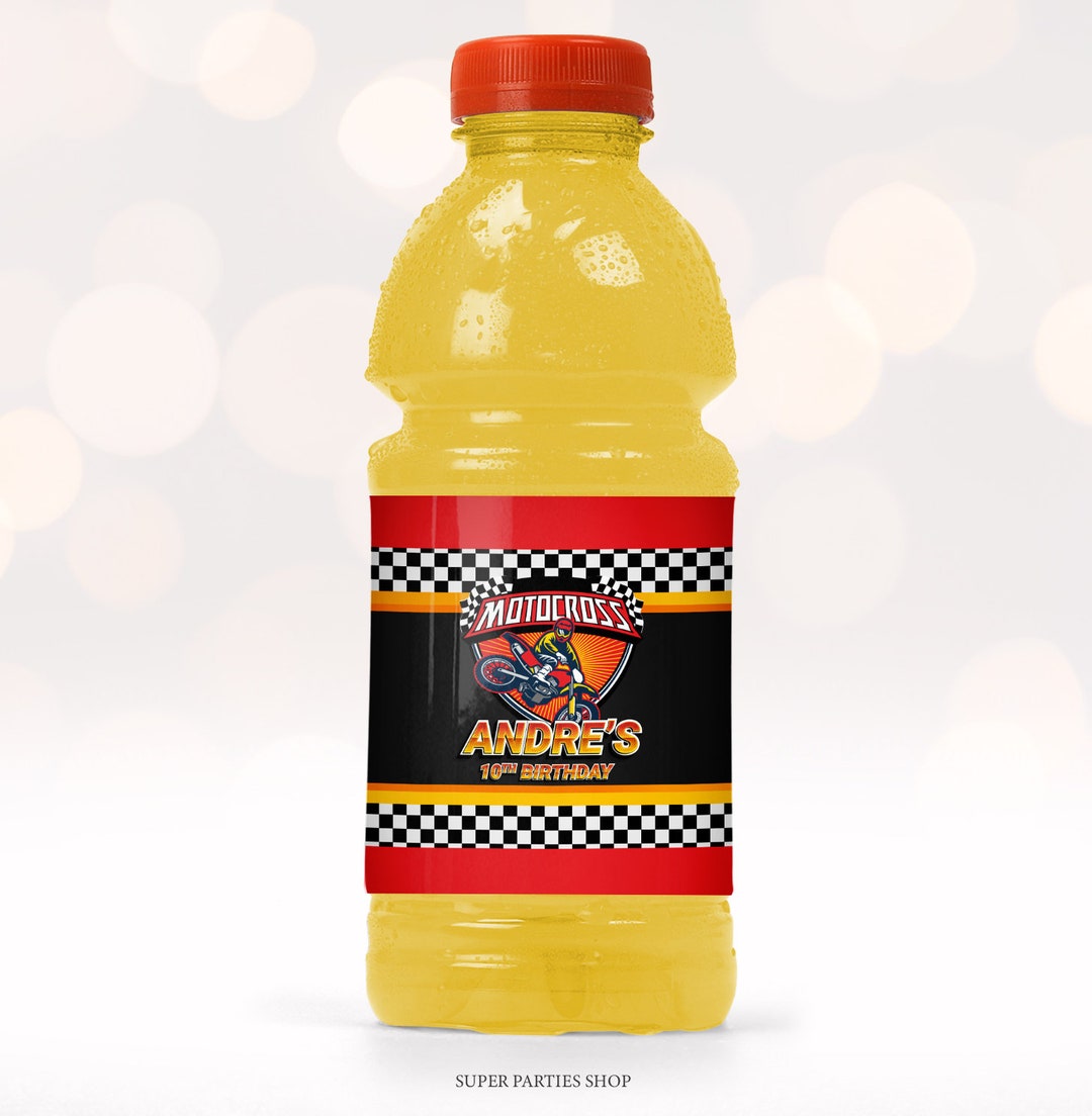 Motocross Bottle Labels Printable, Snack Treat, Dirt Bike, Racing Label ...
