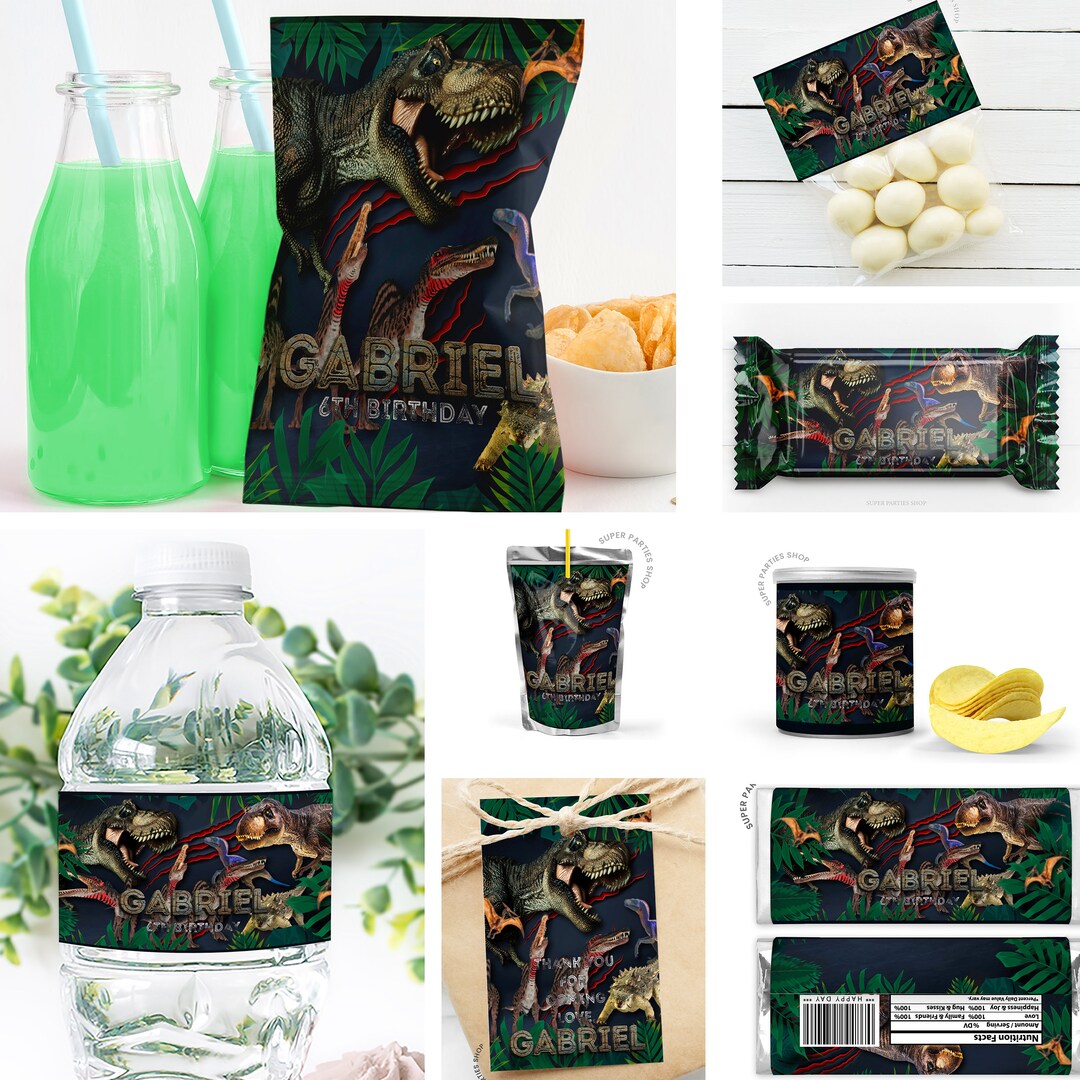 Dinosaur Bundle Party Kit Printable Chip Bags Printable - Etsy