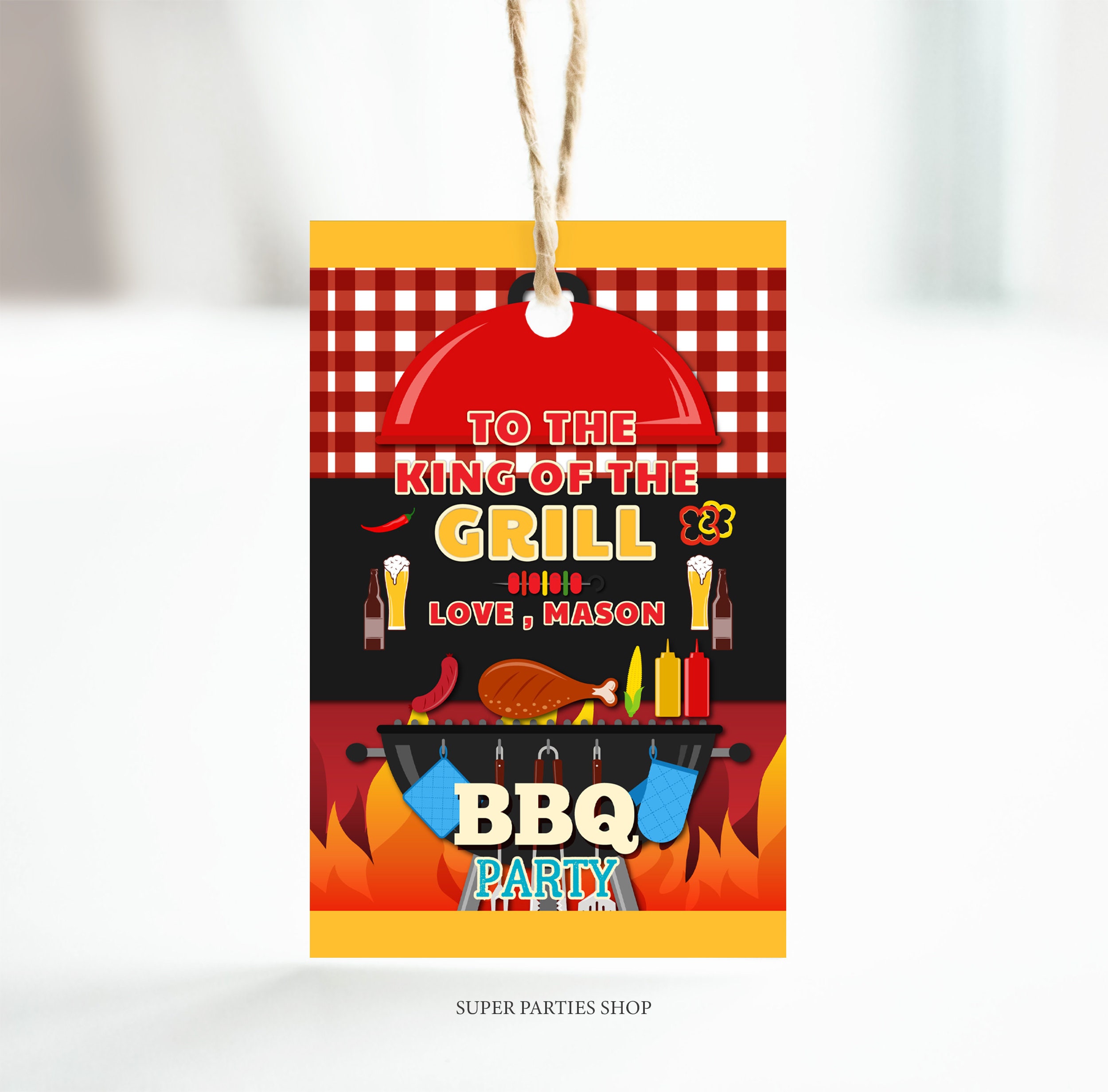 BBQ Favor Tag Label Printable babyque Baby - Etsy