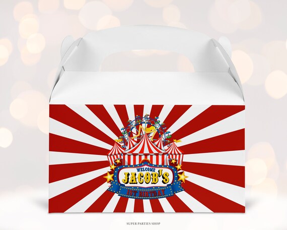 Circus Gable Box Label Printable Circus Tent Birthday Party - Etsy
