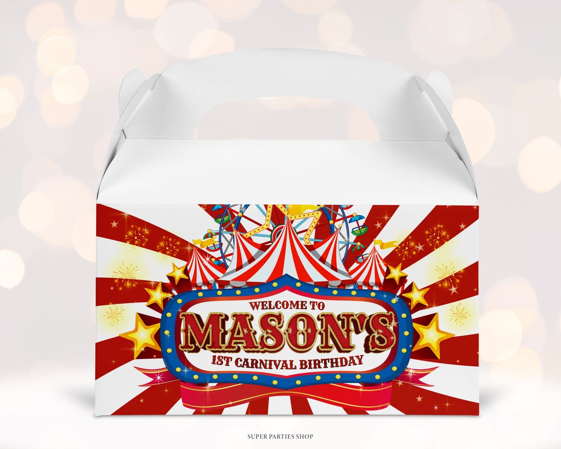 Circus Gable Box Label Printable Circus Tent Birthday Party - Etsy