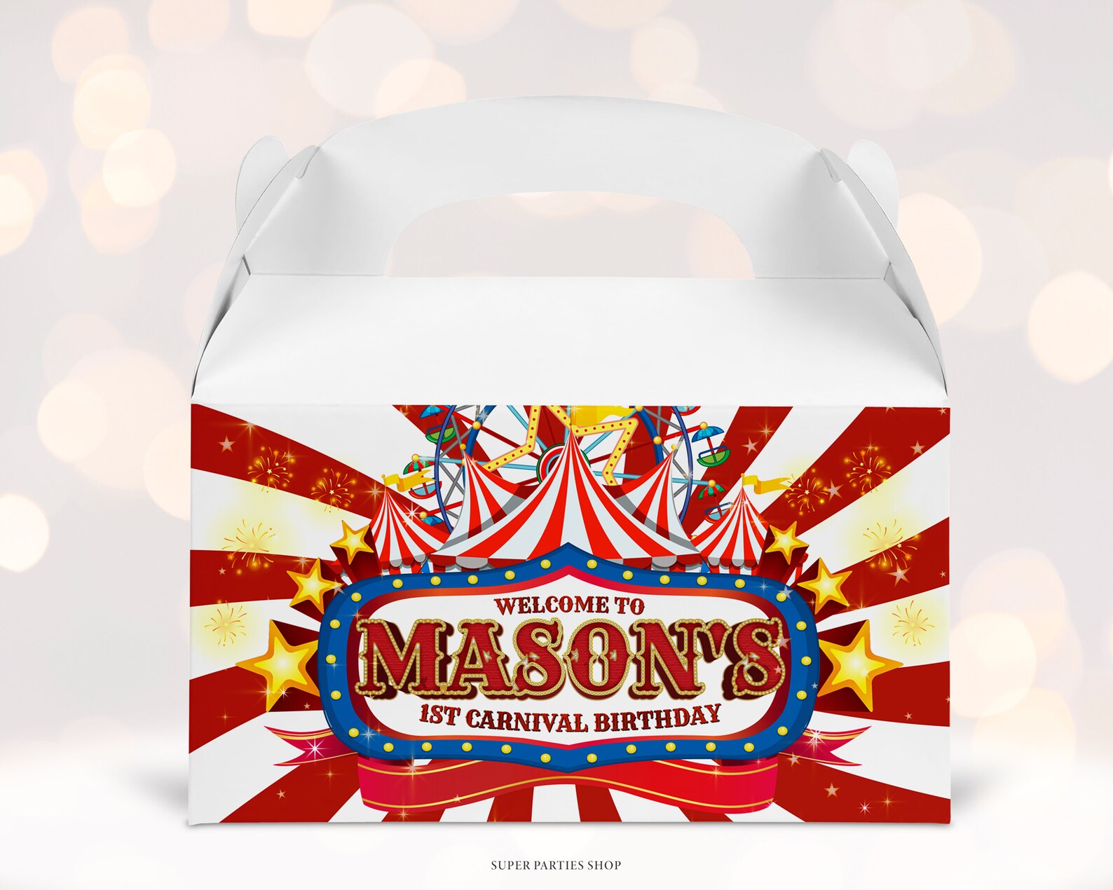 Circus Gable Box Label Printable Circus Tent Birthday Party - Etsy