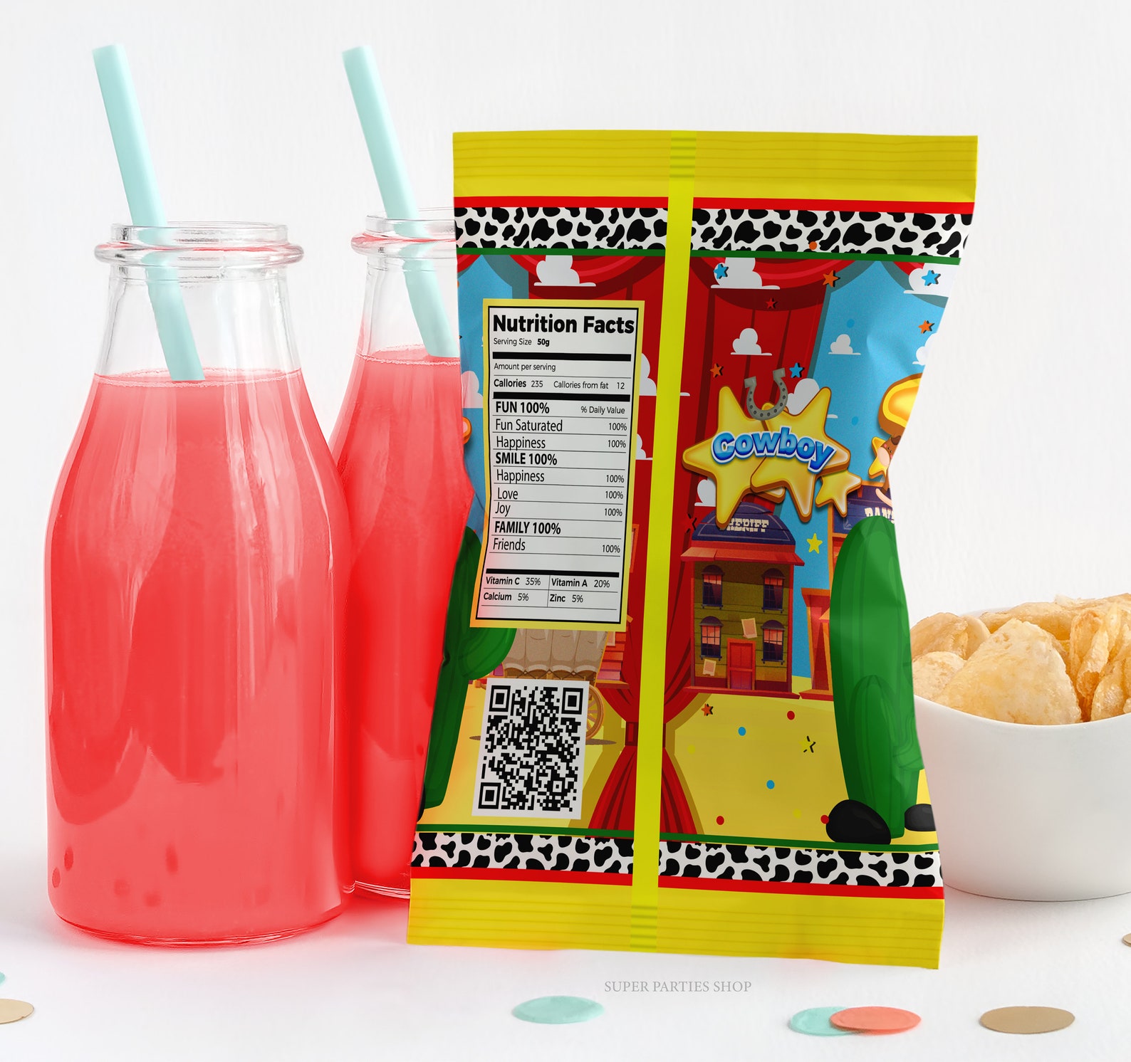 Cowboy Chip Potatoes Bag PRINTABLE Chip Bag Cowboy Party - Etsy