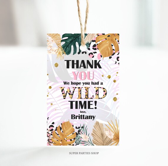 Jungle Favor Tag Label Printable Wild Child Theme Safari - Etsy