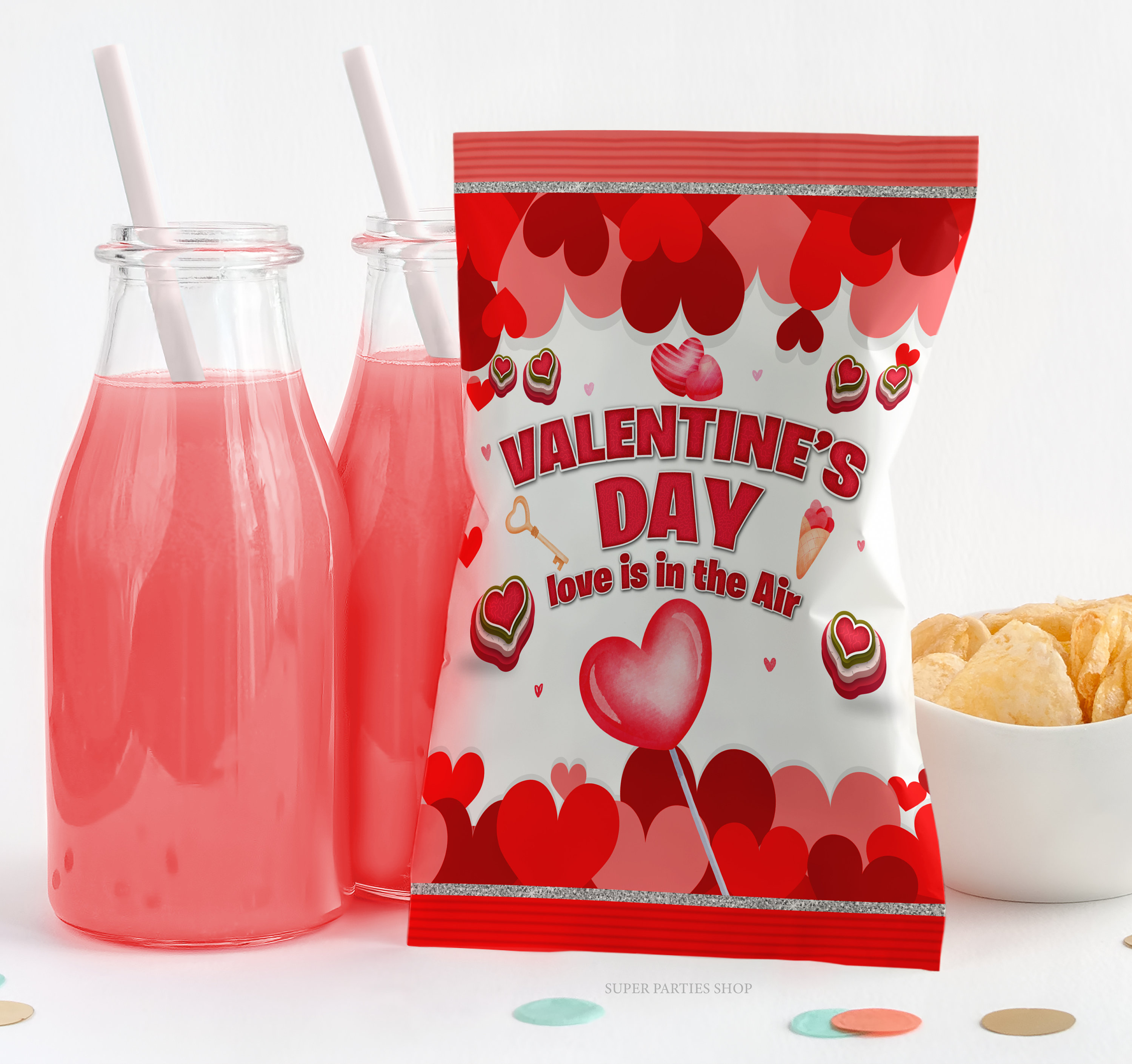 Valentine's Day Chip Bags Printable Snack Bag Best | Etsy