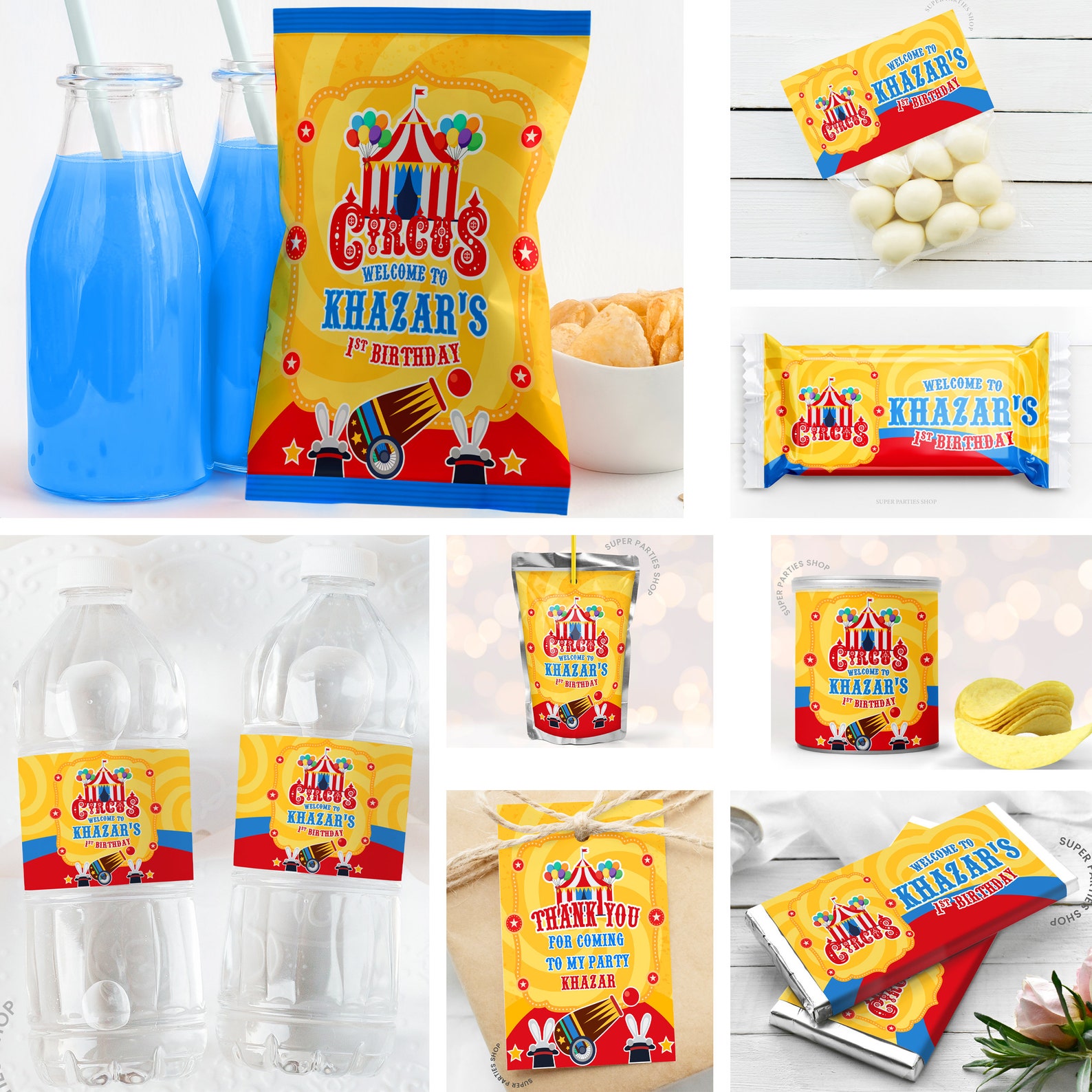 Circus Party Bundle Kit Printable Circus Tent Birthday Party | Etsy