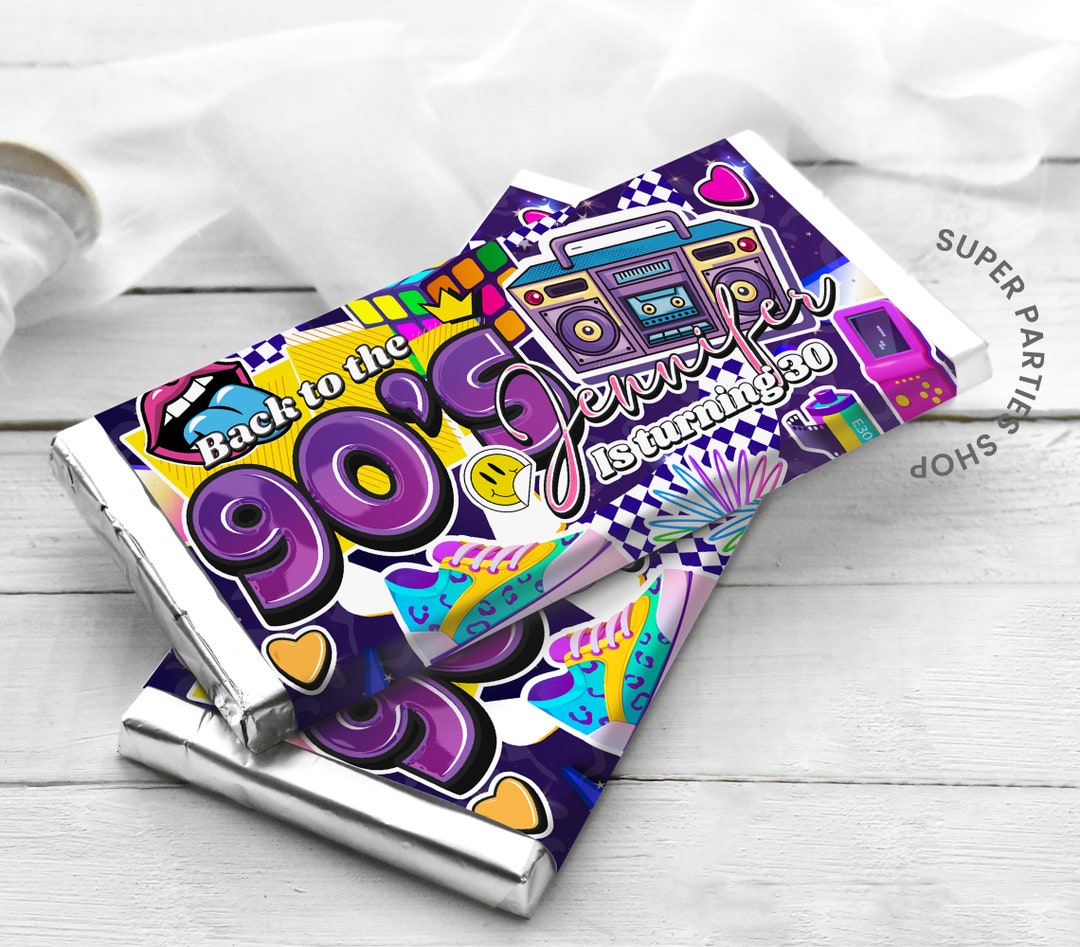 90s Printable Candy Bar 1.55oz, Candy Bar, Throwback Retro, Love the 80 ...