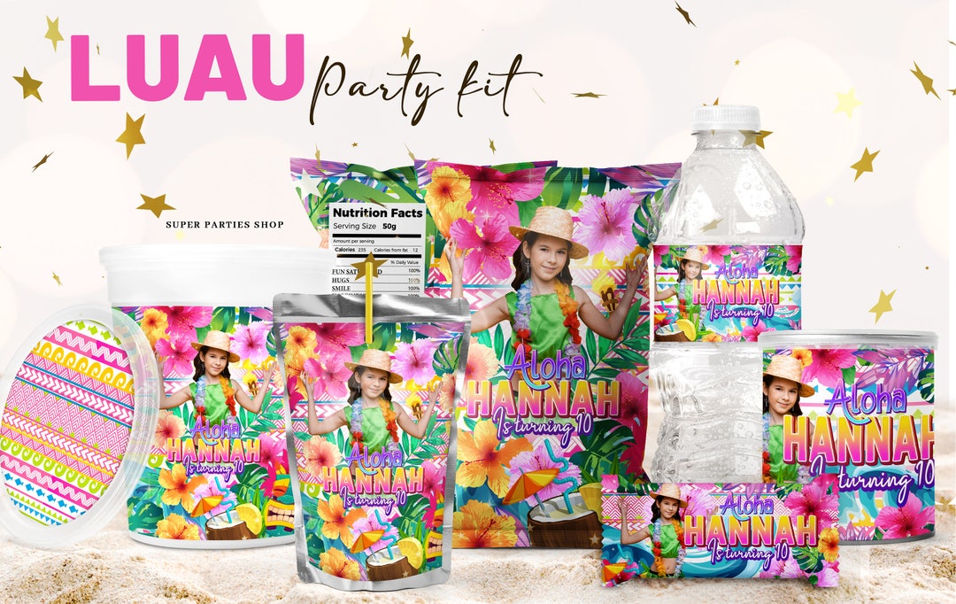 Luau Bundle Kit Printable, Aloha Favors, Tropical Party Favor,hawaiian ...