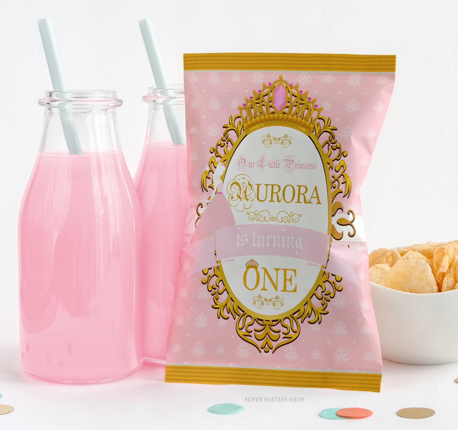 Princess Chip Bags Printable Snack Treat Castle Magical | Etsy