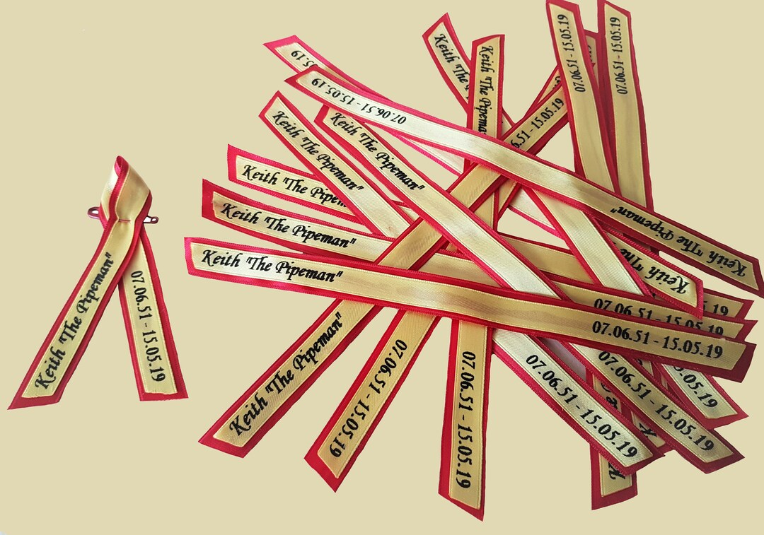 Memorial Ribbons Personalised Funeral Ribbons Double Layer in Loving ...