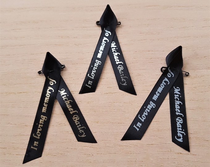 In Loving Memory Memorial Ribbons Personalised Funeral Ribbons - Etsy