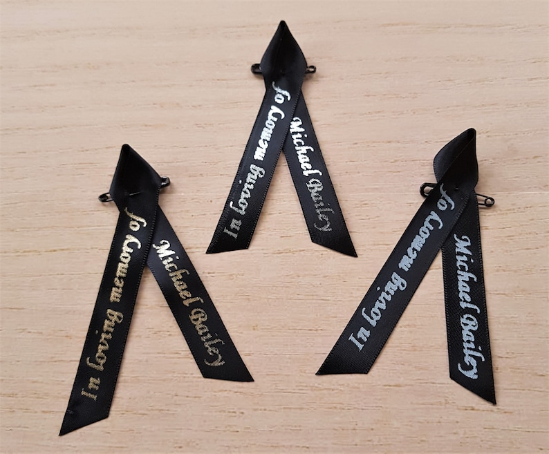 In Loving Memory Memorial Ribbons Personalised Funeral Ribbons - Etsy