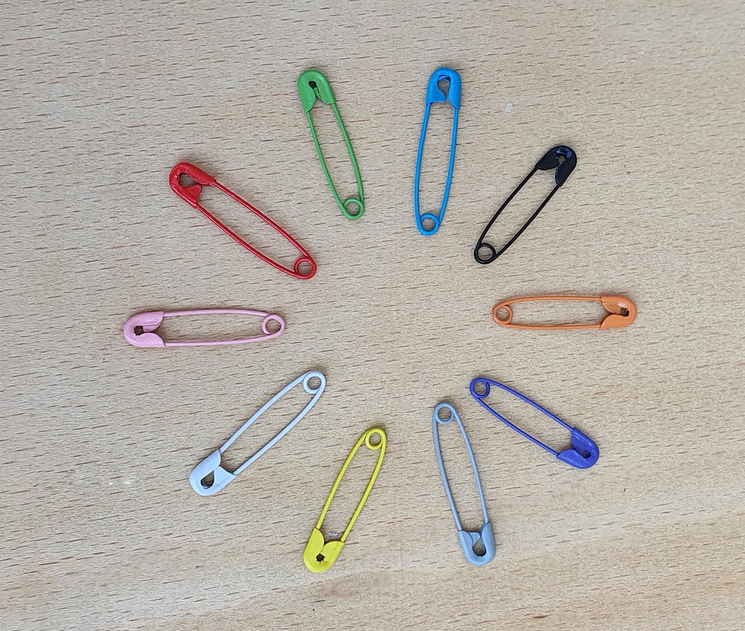 Coloured Safety Pins, 25/ 28mm Safety Pins, 10 Colours - Etsy
