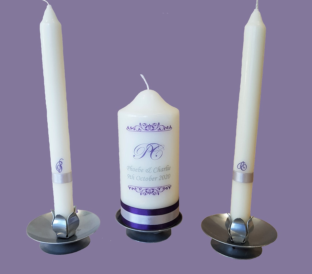 Personalized Monogram Unity Candle Set, Wedding Ceremony Candles - Etsy