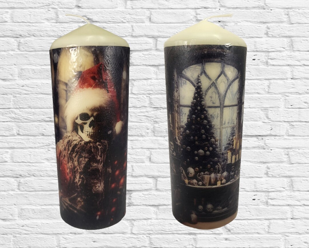 Goth Christmas Themed Full Wrap Candles, Other Designs Available - Etsy