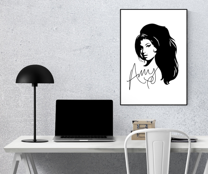 Amy Winehouse Silhouette Printable: Instant Download in Multiple File ...