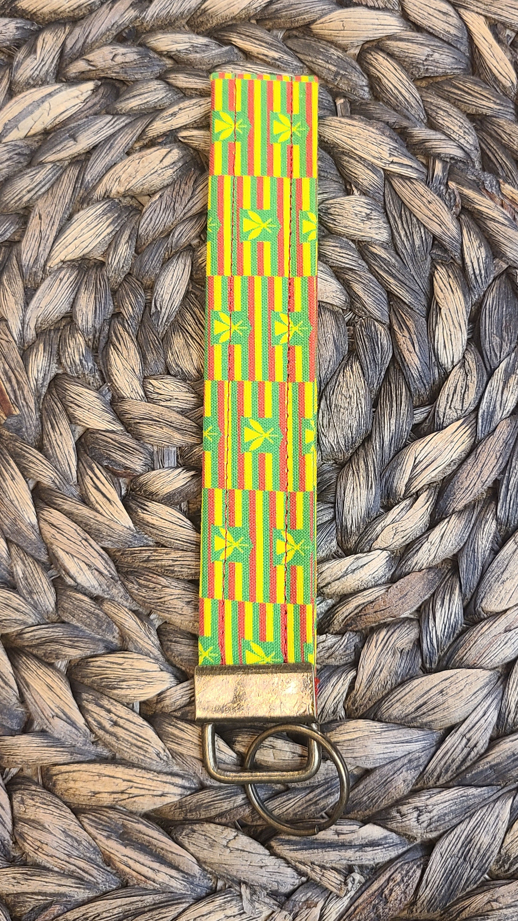 Hawaiian Kanaka Maoli Flag Keychain 6 Inch Polynesian Wristlet Key Fob ...