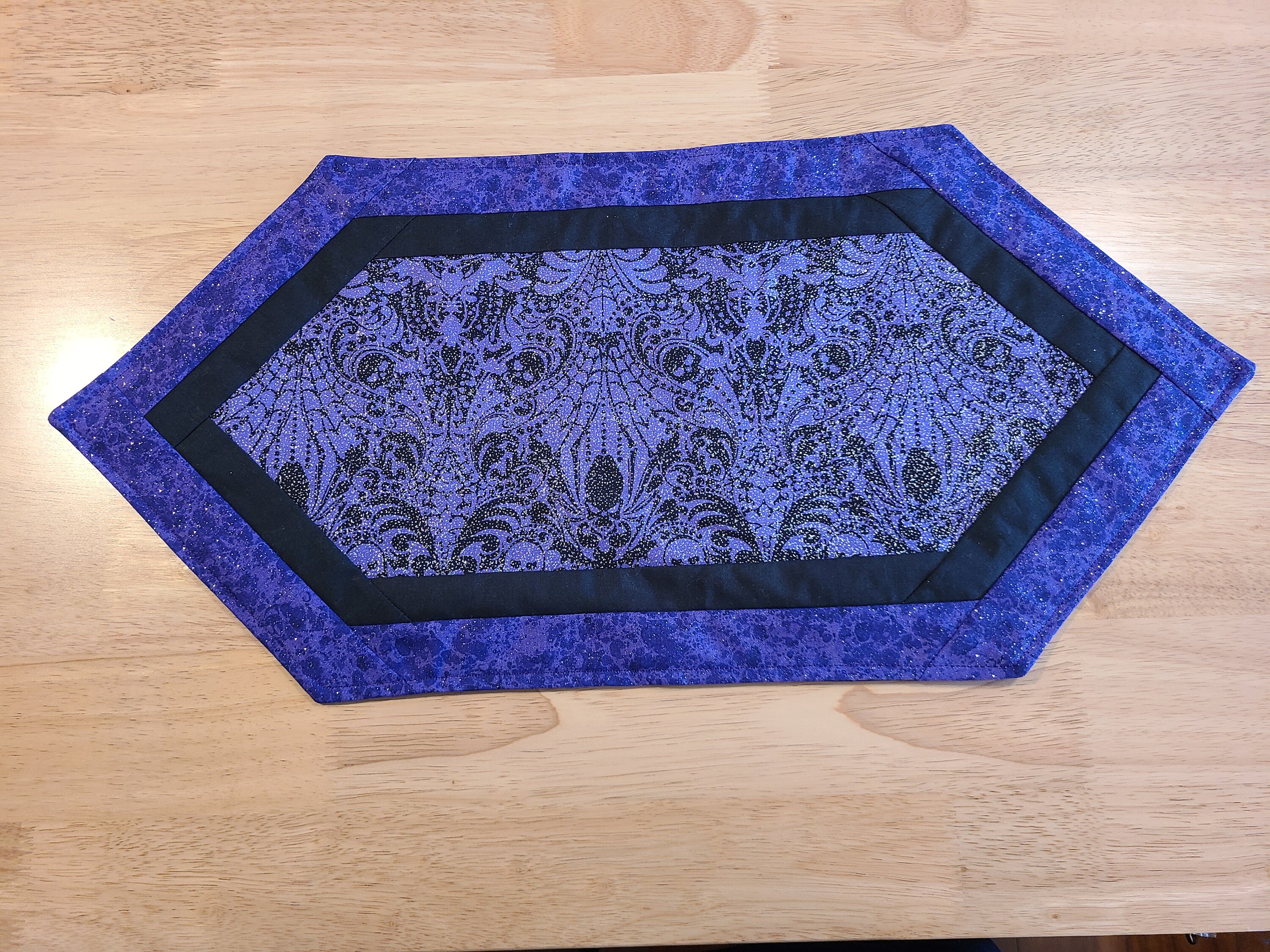 Halloween Quilted Table Runner Small Table Topper Dark - Etsy