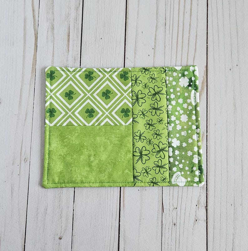 Coffee Mug Rug: St. Patrick’s Day Shamrock Reversible Coffee Coaster - Etsy