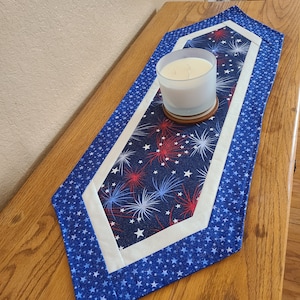 4th of July Quilted Table Runner, Patriotic Table Runner, Independence ...