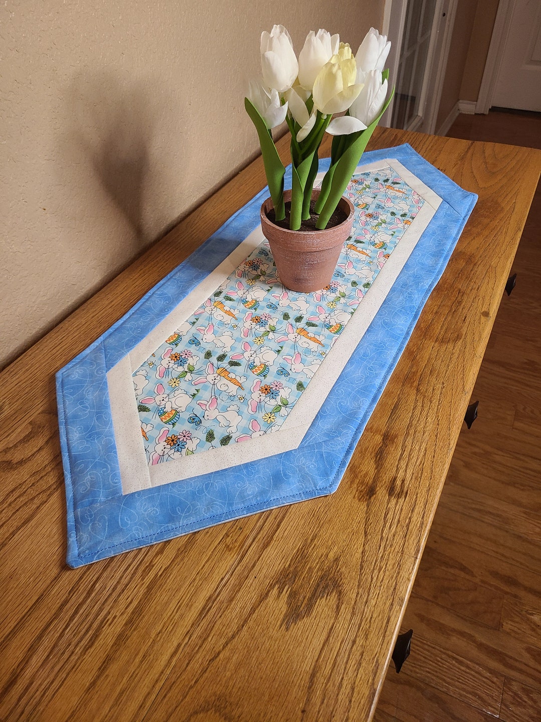 Easter Quilted Table Runner Spring Color Coffee Table Topper - Etsy