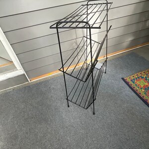 Vintage Wire Book Rack Mid Century Magazine Rack Book Shelf vinyl ...