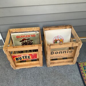 Vintage Crate Upcycled Into Knitting Box/file Storage/vinyl Record ...