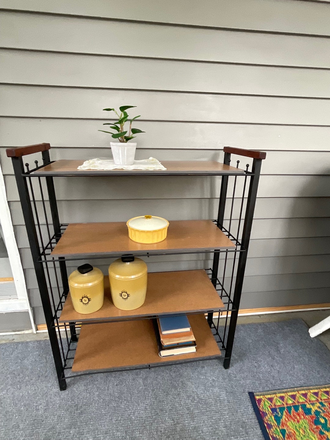 Vintage Wire Book Rack Mid Century Magazine Rack Book Shelf vinyl ...