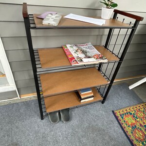 Vintage Wire Book Rack- Mid Century - Magazine Rack- Book Shelf -vinyl ...