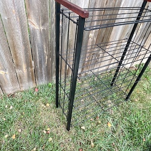 Vintage Wire Book Rack- Mid Century - Magazine Rack- Book Shelf -vinyl ...