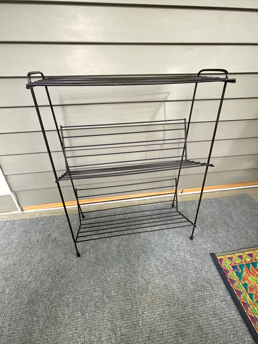 Vintage Wire Book Rack Mid Century Magazine Rack Book Shelf vinyl ...