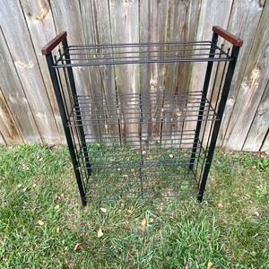 Vintage Wire Book Rack- Mid Century - Magazine Rack- Book Shelf -vinyl ...