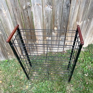 Vintage Wire Book Rack- Mid Century - Magazine Rack- Book Shelf -vinyl ...