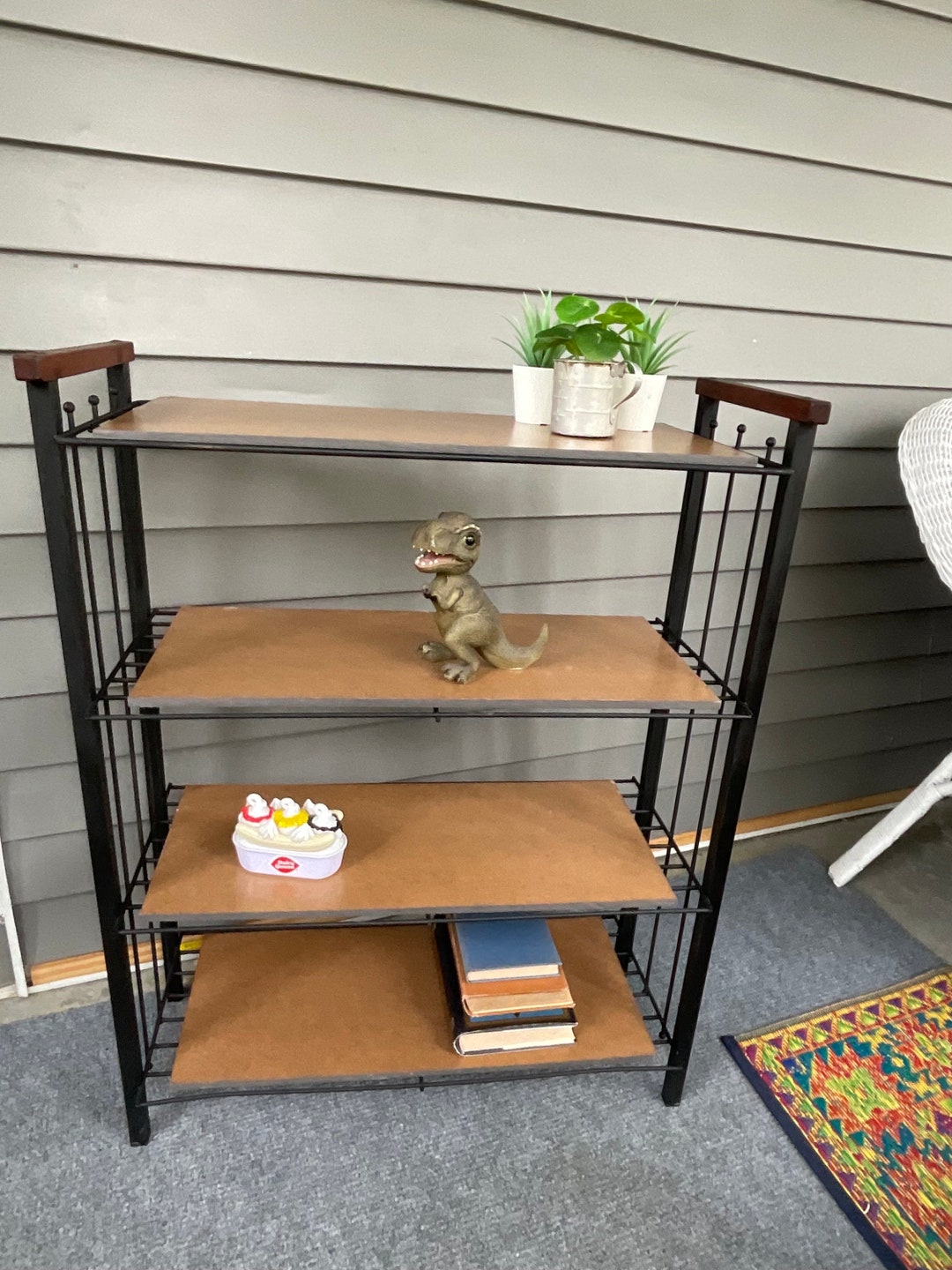 Vintage Wire Book Rack Mid Century Magazine Rack Book Shelf vinyl ...