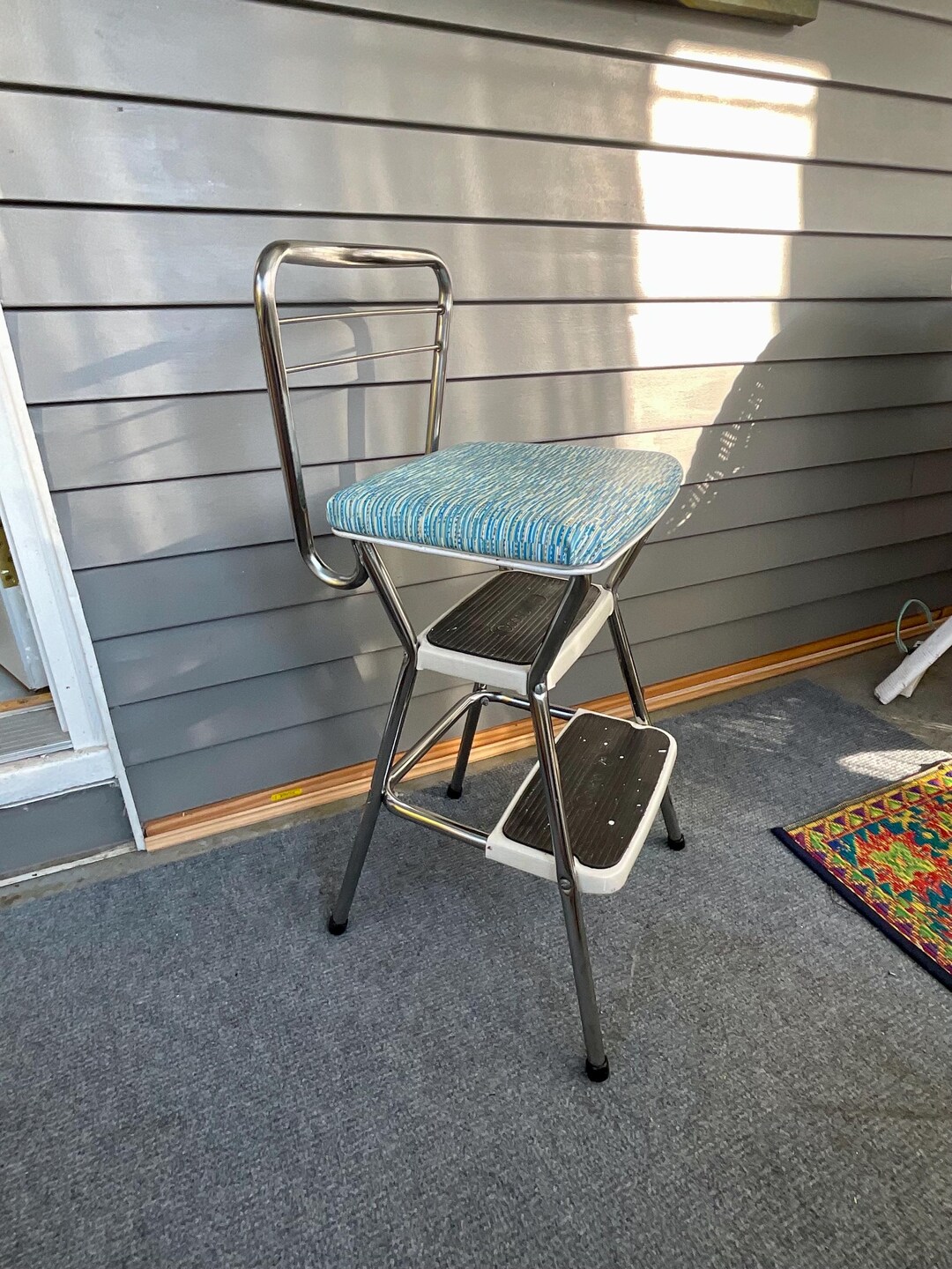 Vintage Cosco Step Stool/ Chair - Flip up Seat-kitchen-crafting Stool ...