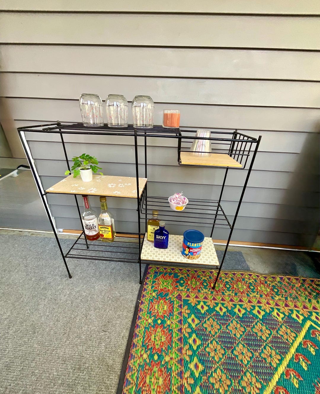 Vintage Wire Book Rack- Mid Century - Magazine Rack- Book Shelf -vinyl ...