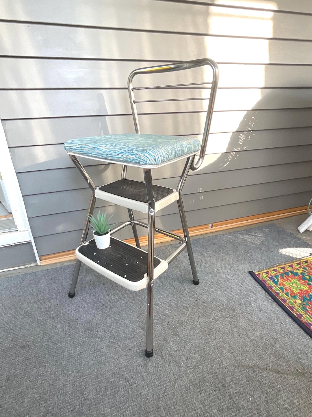 Vintage Cosco Step Stool/ Chair Flip up Seat-kitchen-crafting Stool ...