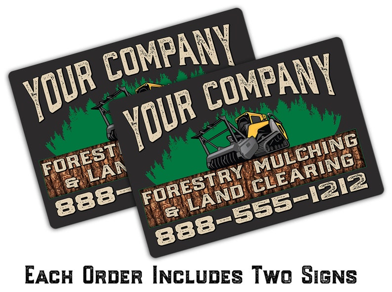 Forestry Mulching Company Custom Door Magnetic Signs - Personalize to ...