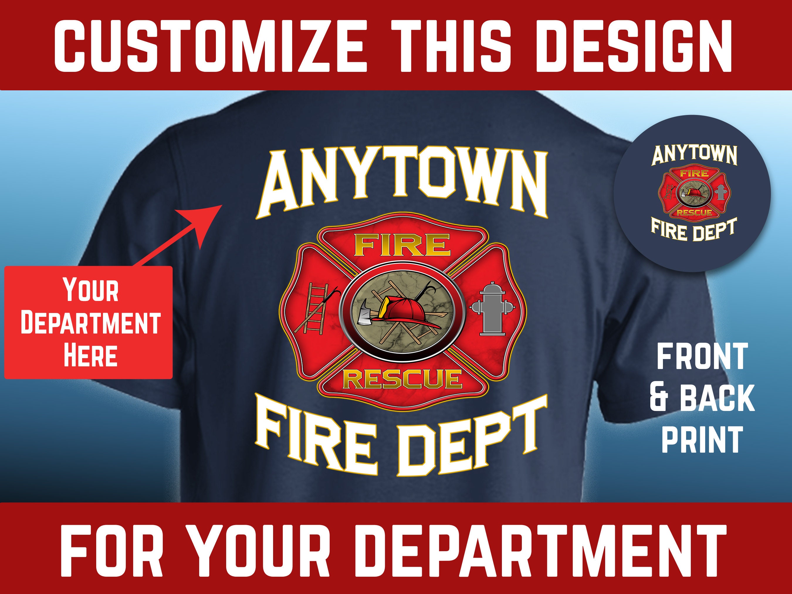 Customizable Fire Department Shirt | Personalized to Your Department ...