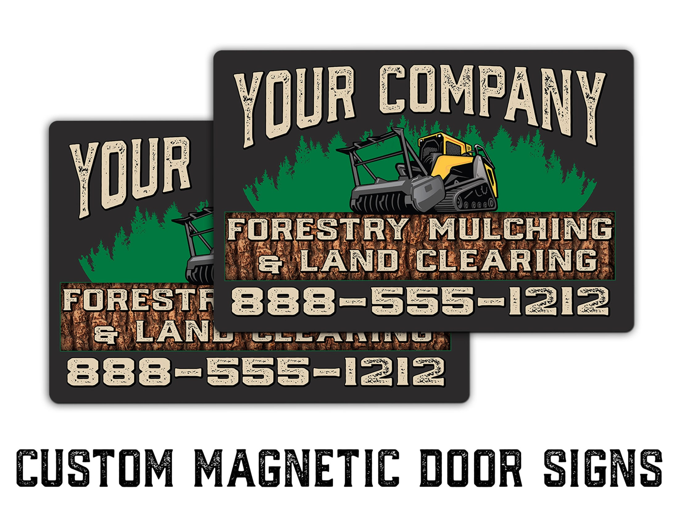 Forestry Mulching Company Custom Door Magnetic Signs Personalize to ...