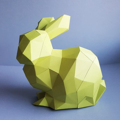 Rabbit Papercraft Home Decoration Paper Animalsrabbit Kit - Etsy