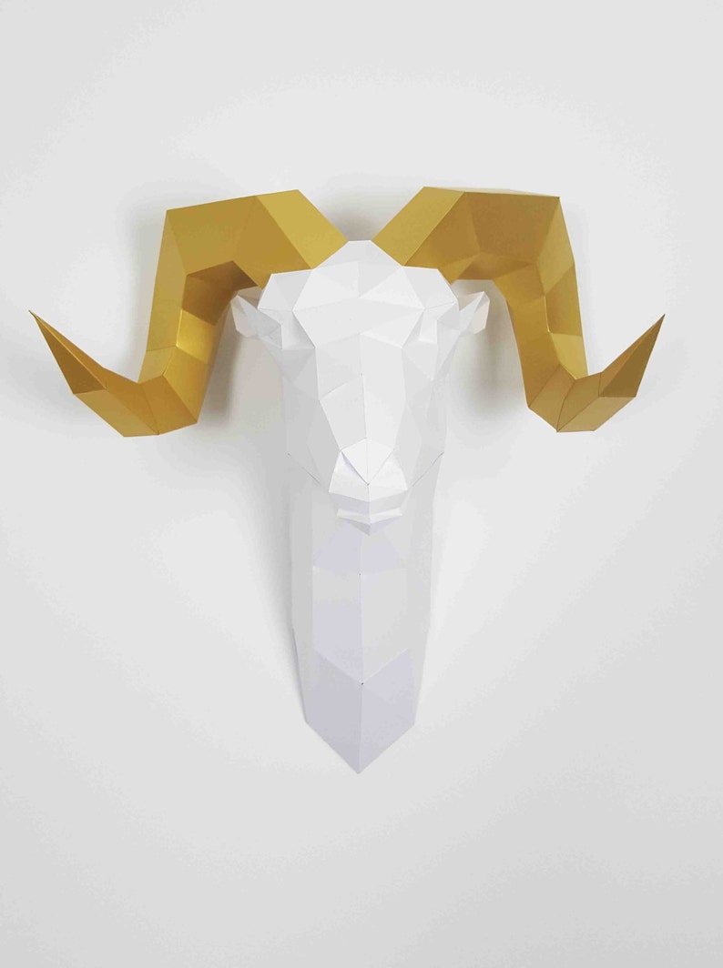 Ram,sheep,goat,horns,gold, Gift, Papercraft, Home Decoration, Paper ...
