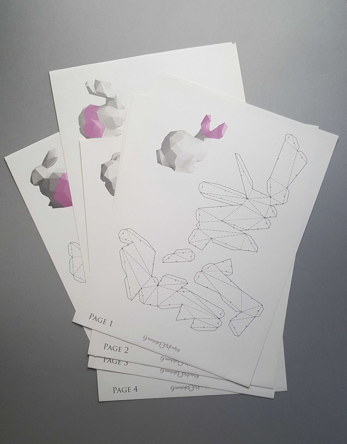 Rabbit, Papercraft, Home Decoration, Paper Animals,rabbit Kit ...