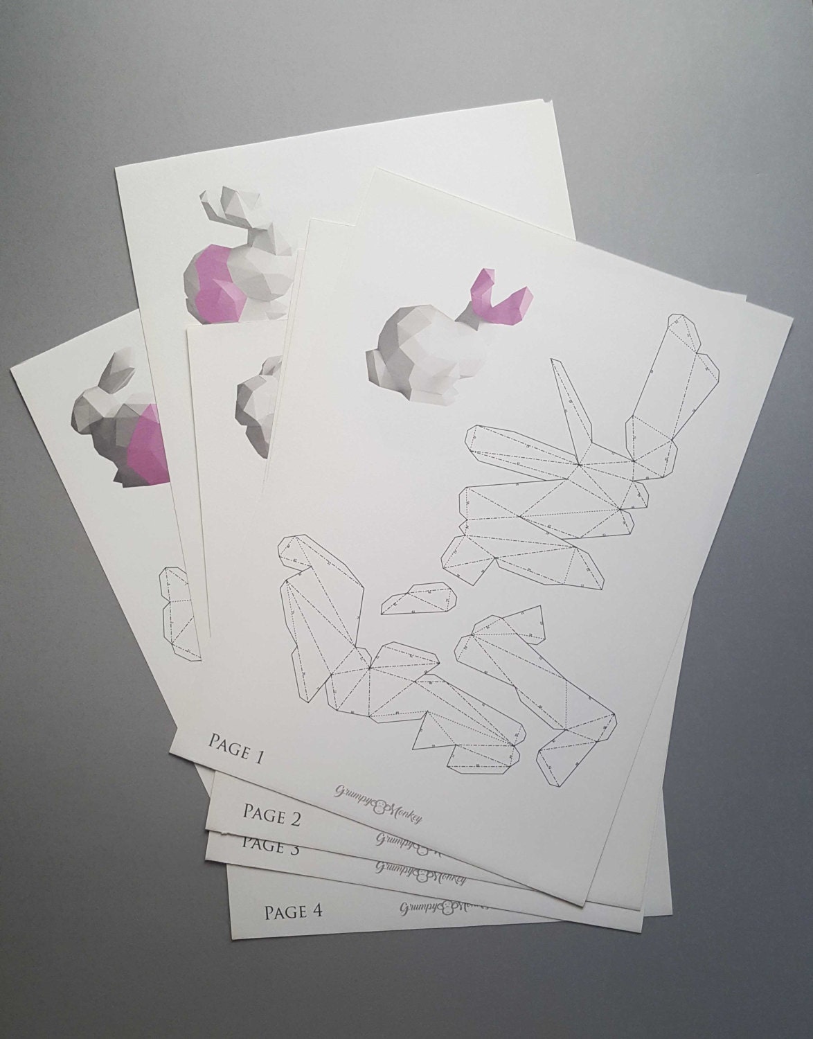 Rabbit, Papercraft, Home Decoration, Paper Animals,rabbit Kit ...