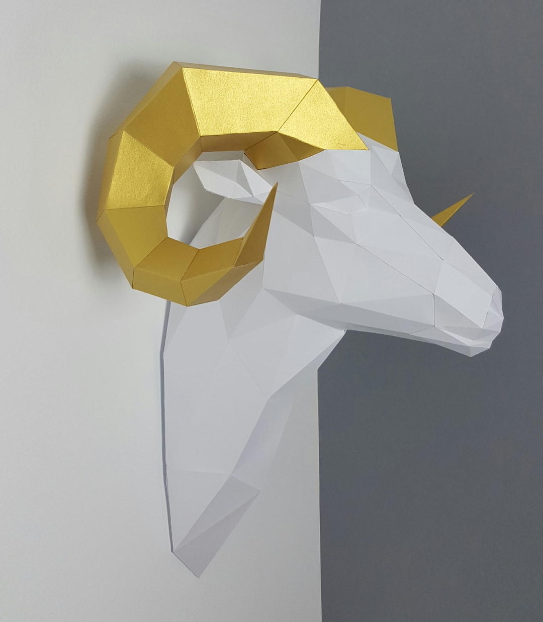 Ram,sheep,goat,horns,gold, Gift, Papercraft, Home Decoration, Paper ...