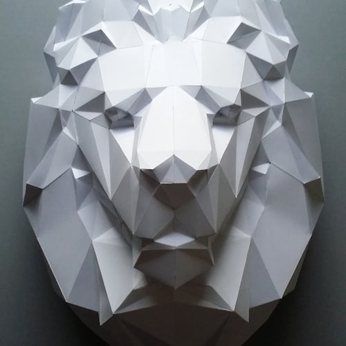 The Lion Papercraft Home Decoration Paper Animalslion Kit - Etsy