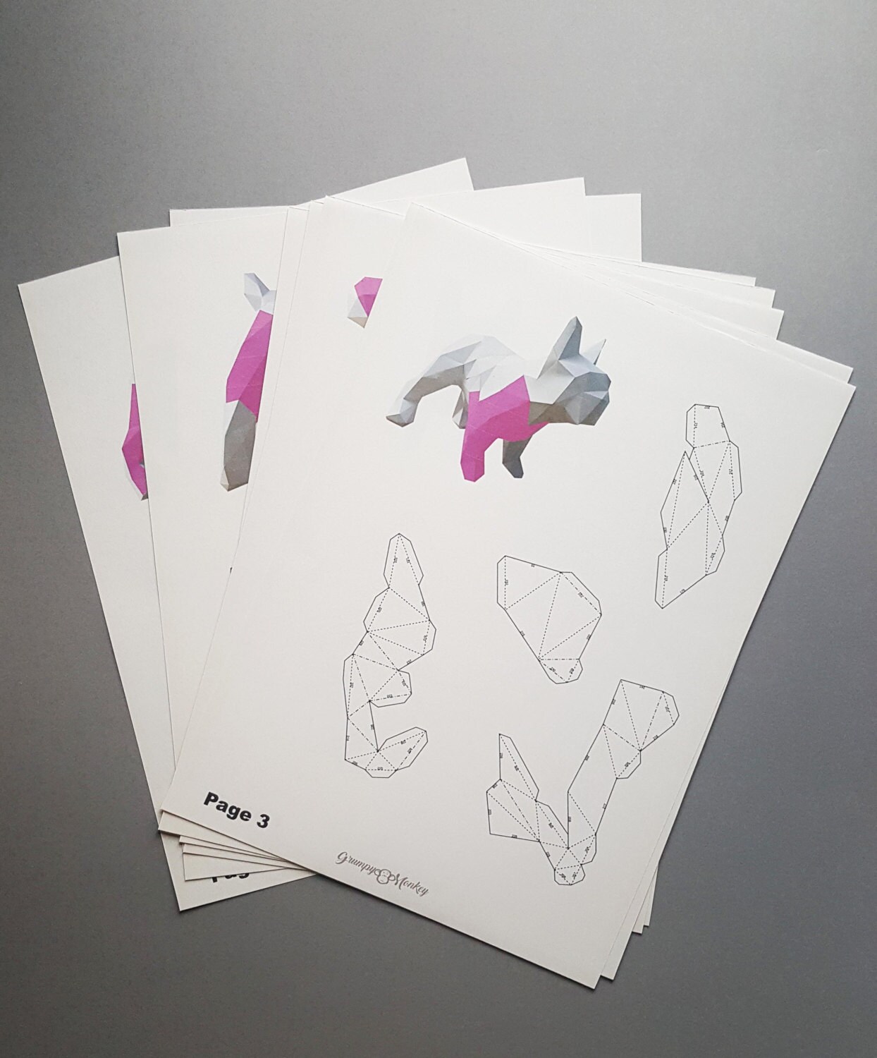 Frenchie French Bulldog Papercraft Home Decoration Paper - Etsy