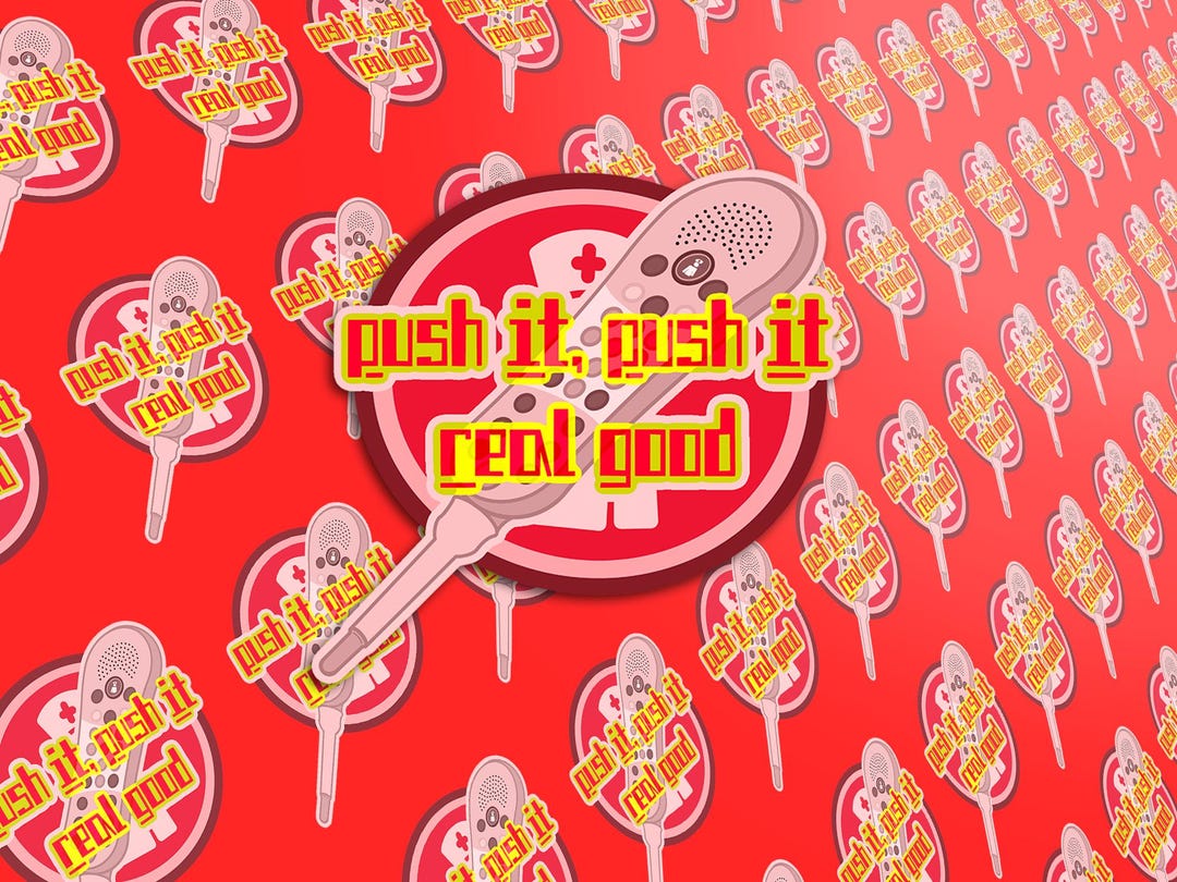 Push It, Push It Real Good, Funny Call Light Sticker, Nurse Humor ...