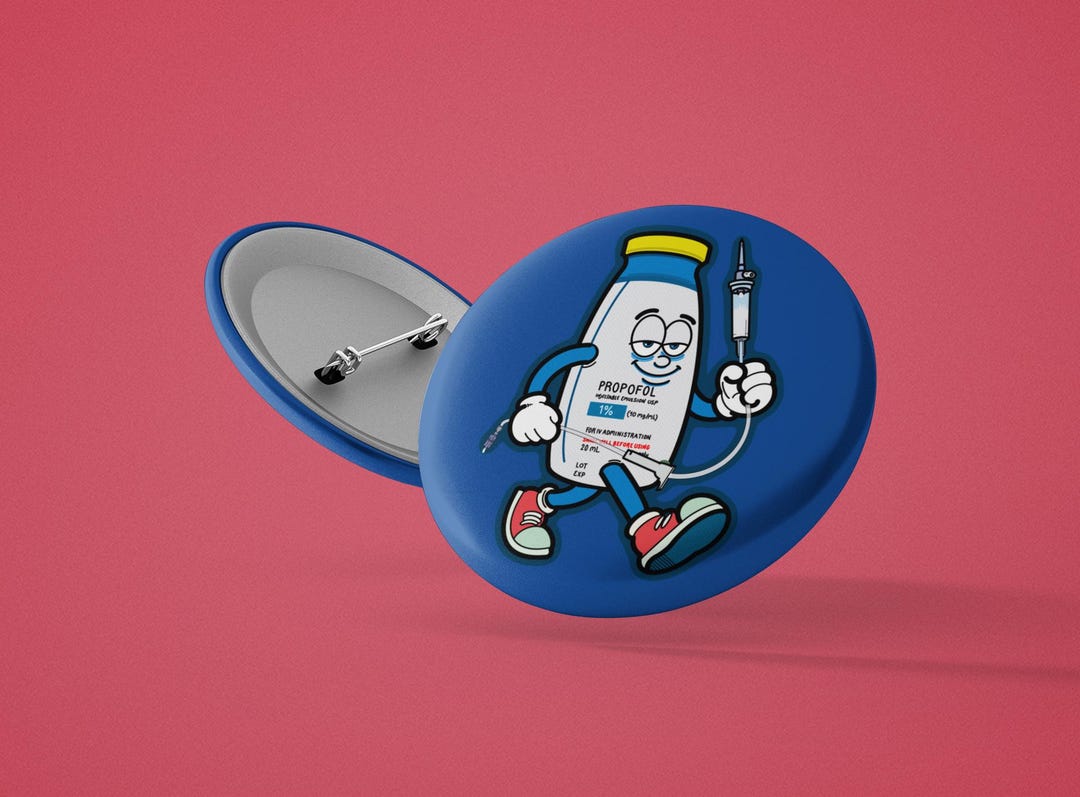 Propofol Pete Cartoon Pin, ICU Nurse Gift, Nursing Humor - Etsy
