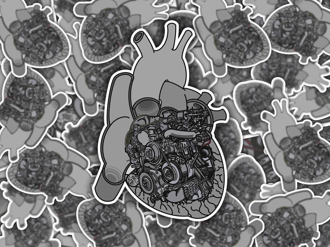 Valves and Ventricles Sticker - Heart Anatomy and Car Engine Mash-up ...